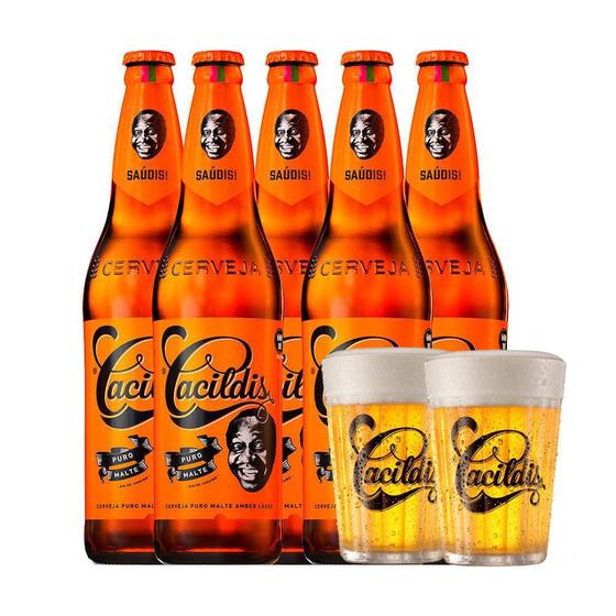 Kit 5 Cervejas Cacildis 600ml + 2 Copos Americanos 300ml - Brassaria ...