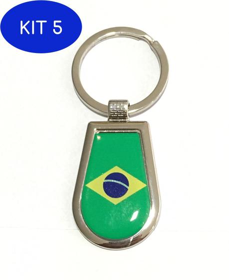 Kit 5 Chaveiro Da Bandeira Do Brasil - Mundo Das Bandeiras - Chaveiro ...