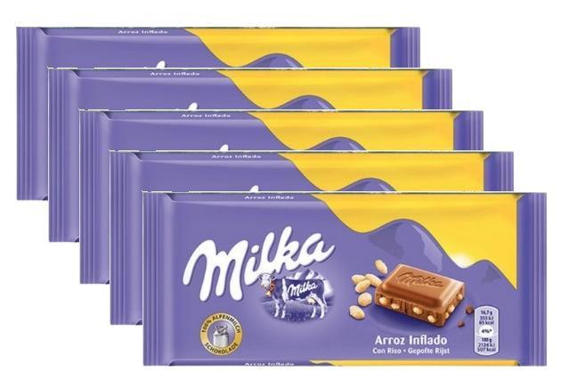 kit 5 Chocolate milka riso soffiato flocos de arroz 100g - Pão de Mel ...