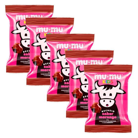 Kit 5 Chocolate Mu-Mu Kids Neugebauer Morango 15,6g - Chocolate / Barra ...