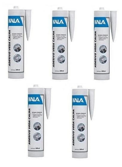 Kit 5 cola adesivo veda calha cinza 280g 310ml extra forte kala - Peças ...