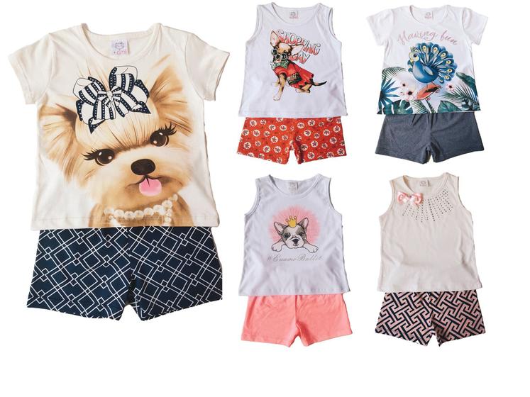 Kit 5 Conjuntos infantil feminino estampas Sortidos - amii - Conjunto ...