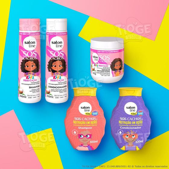 Kit 5 Cronograma Capilar Infantil Hidratação + Nutrição 2 Shampoos + 2 ...
