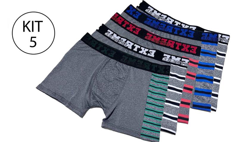 kit 5 cueca boxer masculino adulto shortinho microfibra conforto homem ...
