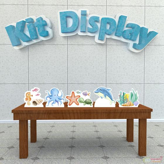 Kit 5 Displays De Mesa Fundo do Mar Aquarela- IMPAKTO VISUAL - Kit ...