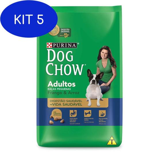 Kit 5 Dog Chow Adultos Raças Pequenas Frango e Arroz 1kg - Nestlé ...