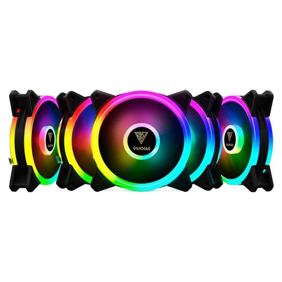 Kit 5 FANs Gamdias 120mm RGB Aeolus M2-1205R - Peças para Computador e ...