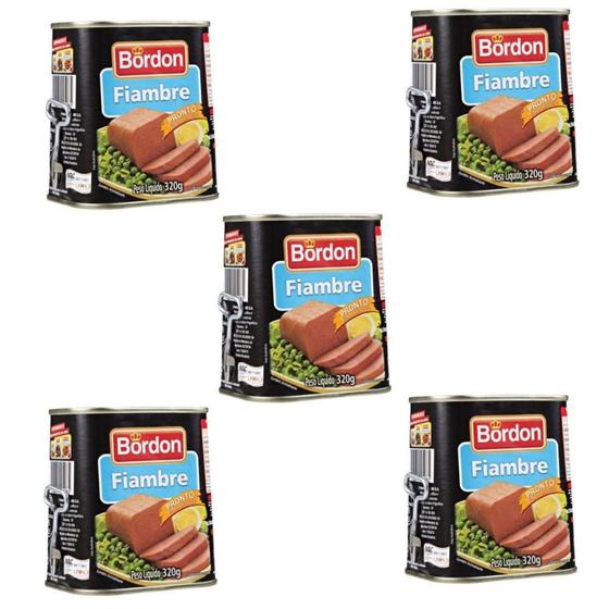 Kit 5 Fiambre Bordon Bovino Enlatado 320G - Carnes, Aves e Peixes ...