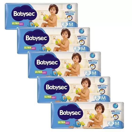 KIT 5 FRALDA BABYSEC GALINHA PINTADINHA JUMBO M/ 26un - Fralda ...