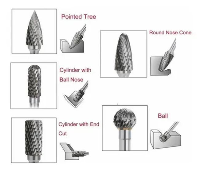 Kit 5 Fresas Tungstenio 6 Mm Ferro Aço Madeira Profissional ...