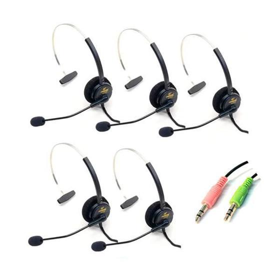 Kit 5 Headsets P2/Multimídia Cancelador Ruído - Agem Ah-019 - Fone de ...