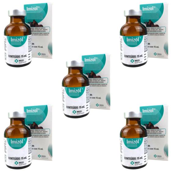 Kit 5 Imizol 15mL Bovinos Equinos MSD - MSD Saúde Animal - Farmácia Pet - Magazine Luiza