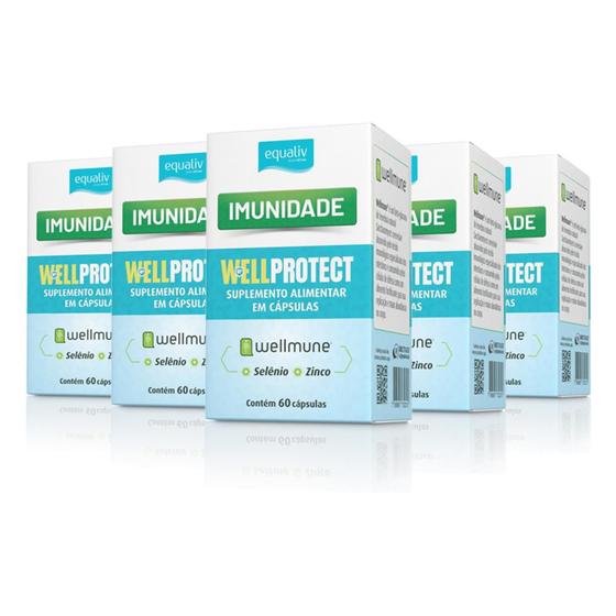 Kit 5 Imunidade Wellprotect com Wellmune Equaliv 60 cápsulas ...