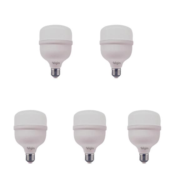 Kit 5 Lâmpadas Led Super Bulbo 20W Bivolt Branca Fria Alta Potência Luz Casa Ambiente - Elgin ...