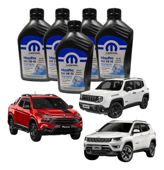 Kit 5 Litros De Óleo Mopar 5w30 Toro Renegade Compass Diesel - FIAT ...