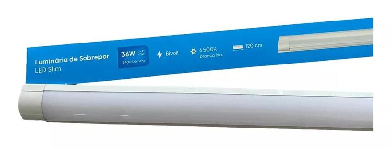 Kit 5 Luminárias Slim LED 36w 1,20cm 6500k Branco Frio - Elgin ...