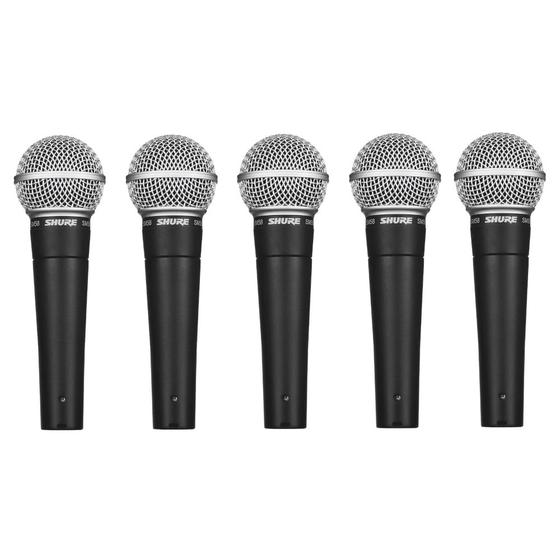 Kit 5 Microfones Dinâmico De Mão SM58-LC - SHURE - Microfone Dinâmico - Magazine Luiza