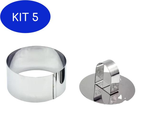 Kit 5 Mini Forma Modeladora Para Bolos - Aço Inox - Unyhome - Conjunto ...