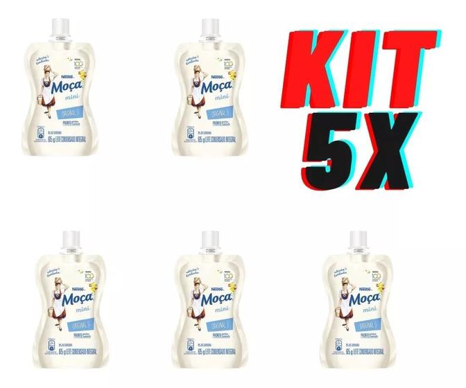 Kit 5 Moça Leite condensado Integral Mini 65g - Nestlé - Leite ...