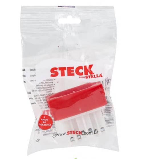 Kit 5 módulos de tomada vermelha STECK linha Stella - Módulo de Tomada ...