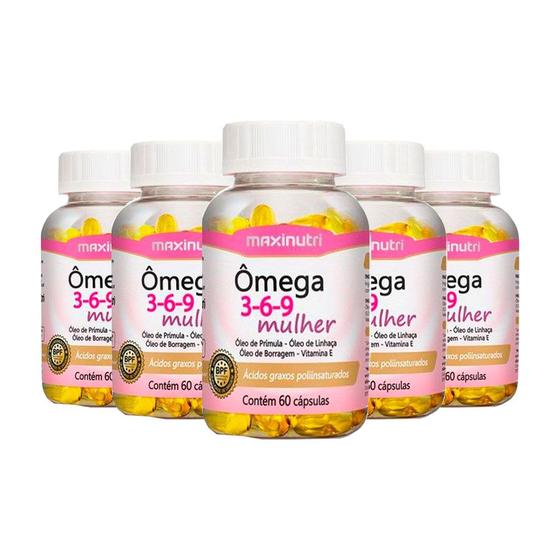 Kit 5 ÔMEGA 3-6-9 MULHER - 60 CÁPSULAS - MAXINUTRI - Ômega 3 / Óleo de ... Kit 5 ÔMEGA 3-6-9 MULHER - 60 CÁPSULAS - MAXINUTRI - Ômega 3 / Óleo de ...