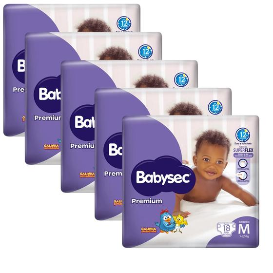 Kit 5 Pacotes Babysec Fraldas Descartáveis Tam M - Fralda Descartável ...