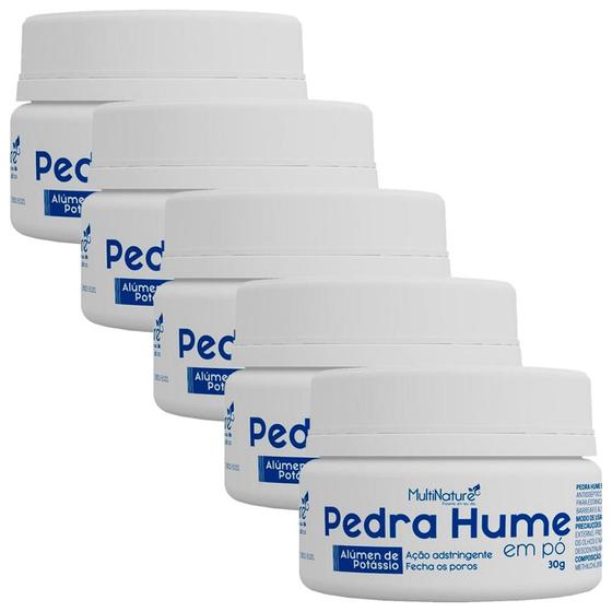 Kit 5 Pedra Hume Alúmen de Potássio em Pó 30g MultiNature - Suplemento ...