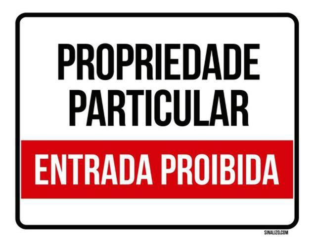 Kit 5 Placas Propriedade Particular Entrada Proibida 36X46 - Sinalizo ...