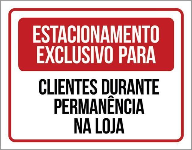 Kit 5 Placas Sinalização Estacionamento Exclusivo Clientes - Sinalizo ...