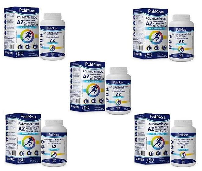 Kit 5 Polimais Polivitaminico Az + Minerais Zero Lactose - Nutriex ...