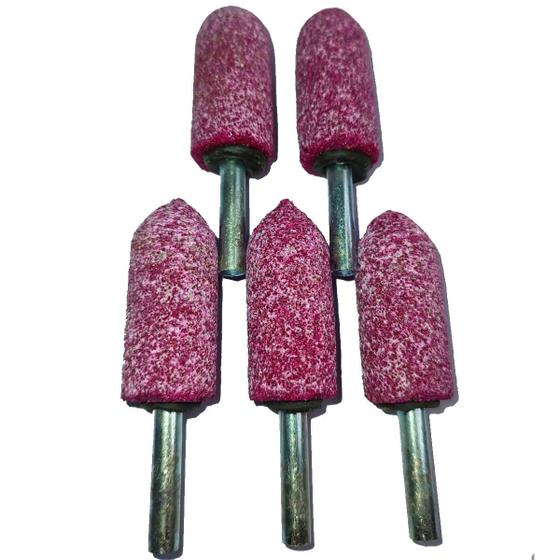 Kit 5 Ponta Montada A-11 Rosa Pedra Para Retifica Haste 1/4 Pirulito ...