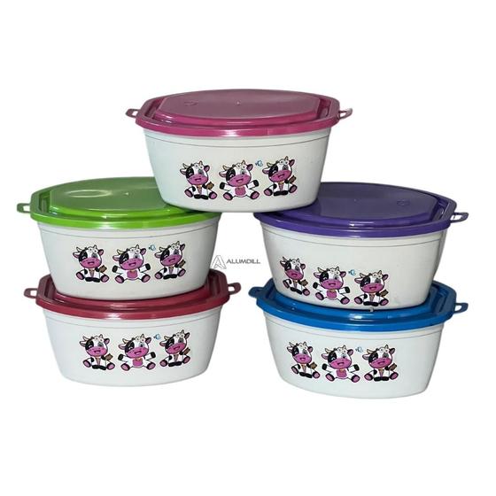 Kit 5 Potes Vaquinha Organizador Multiuso Mantimento 1,3 Litros ...