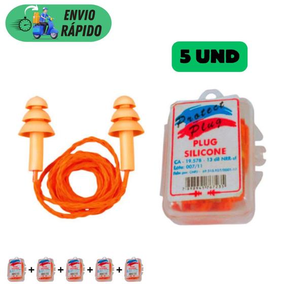 Kit 5 protetor de ouvido protect auricular plug silicone contra sons e ...