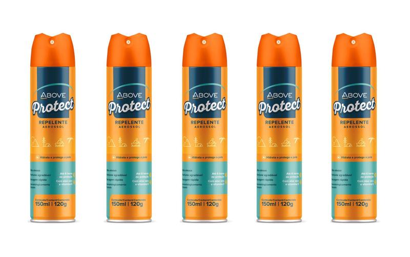 Kit 5 Repelente Aerosol Protect Above Secagem Rápida 150Ml - Repelente ...