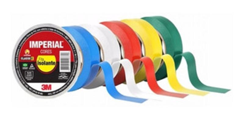 Kit 5 Rolos Fita Isolante Colorida 3m Imperial 10 Metros - Fita ...