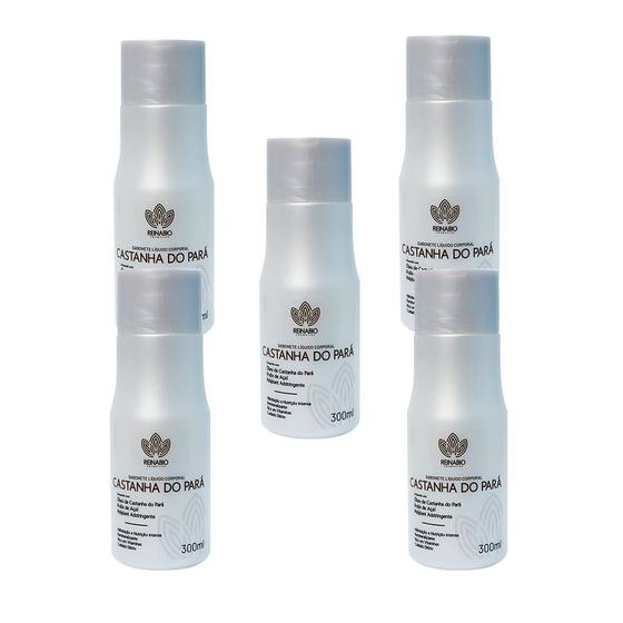 Kit 5 Sabonete Líquido Corporal Castanha do Pará Reinabio com Frulix de ...