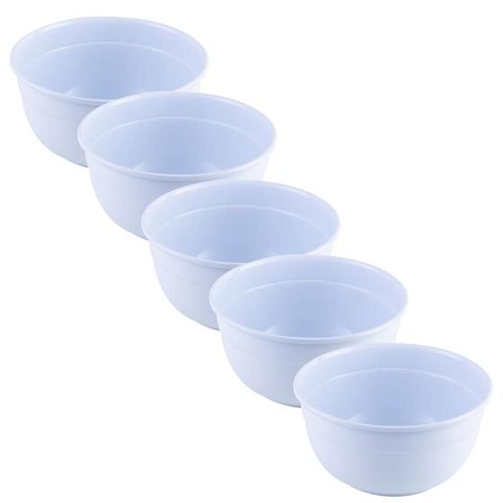 Kit 5 Saladeiras Bowl Alumínio Branco Resistente Grande - ALUMINIO ...