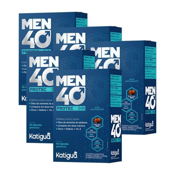 Kit 5 Suplemento Homem Protec Men 40 Masculino 60 Softgel - Katigua - Multivitamínico ...