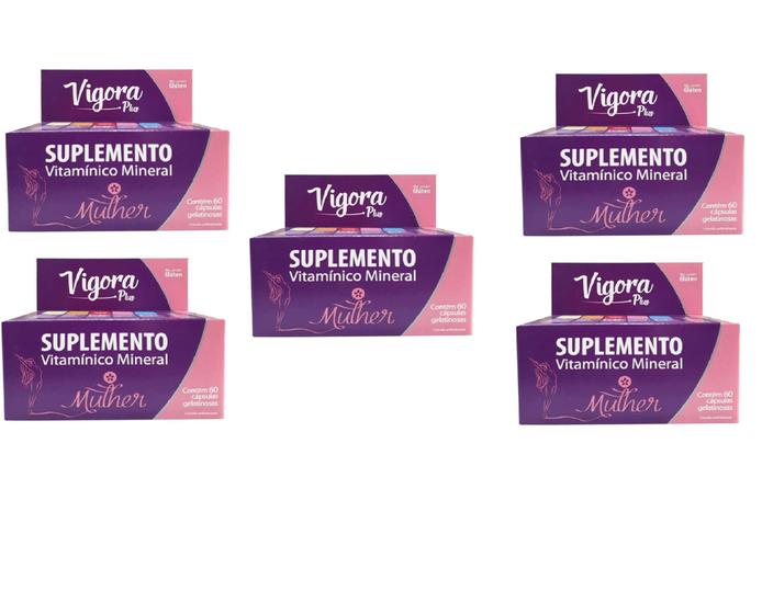 Kit 5 Suplemento Vigora Plus Mulher 60Caps - Prati Donaduzzi ...