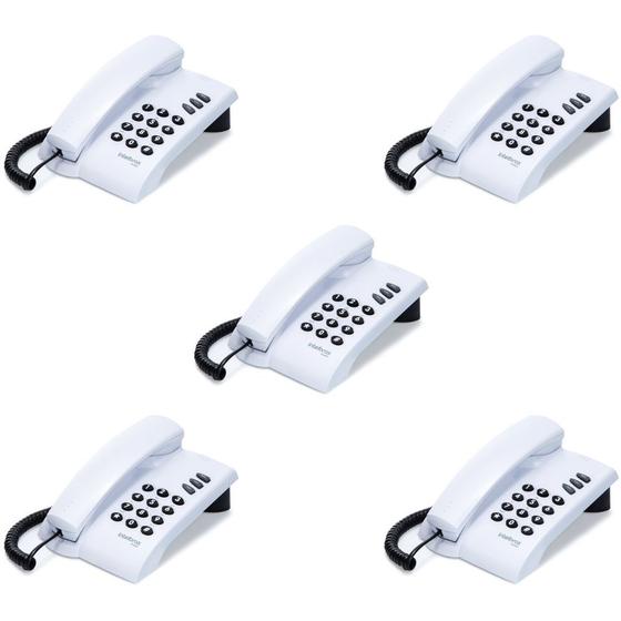 Kit 5 telefone Fixo Com 2 tipos toque, Rediscar Flash e Mudo ...