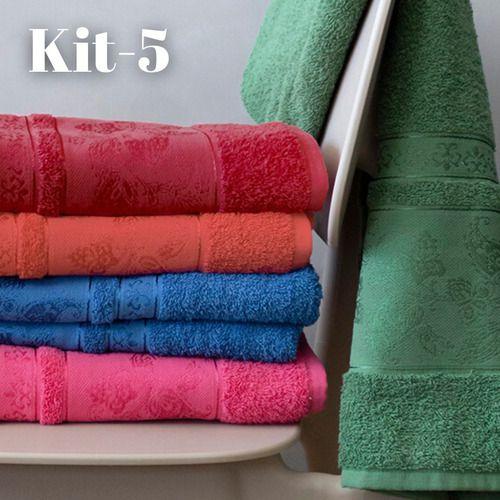 Kit 5 Toalhas De Banho Gigante Banhão Algodão Cores Sortidas - Camesa ...