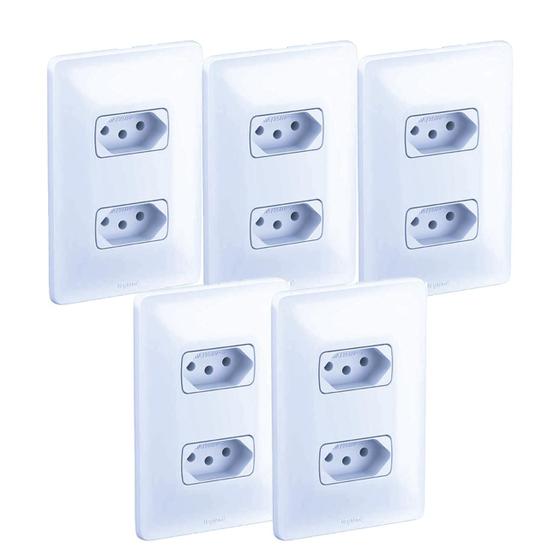 Kit 5 tomada dupla 2p+t 10a pial zeffia legrand - cod 680111 - Módulo ...