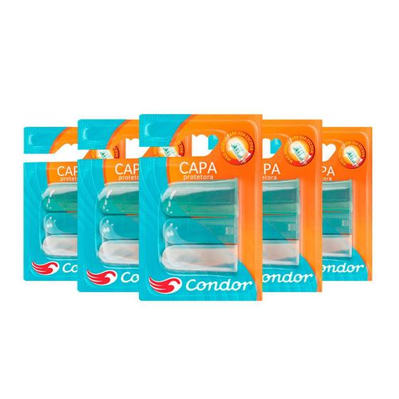 Kit 5 Und Capa Protetora Condor Escova Dente Com 3 Und Ref 8040 ...