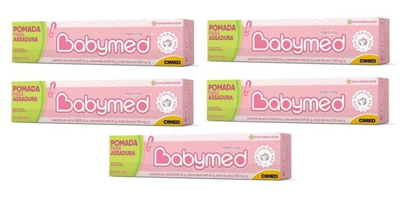 Kit 5 Unidades Babymed Rosa Pomada Para Assaduras 45G - Cimed - Creme ...