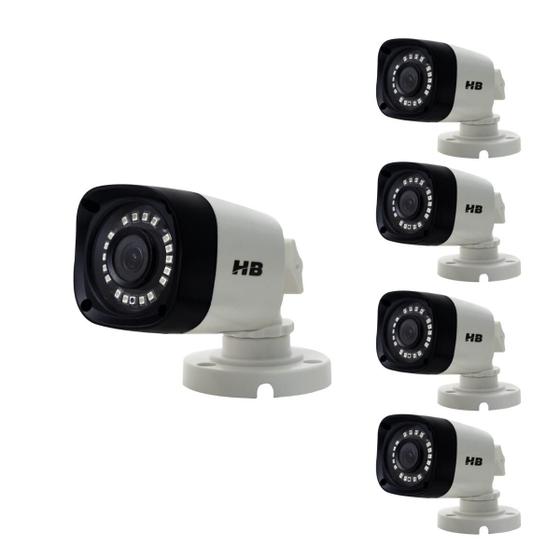 Kit 5 x câmeras de vigilância bullet híbrida ir 20m 2mp full hd 1080p ...