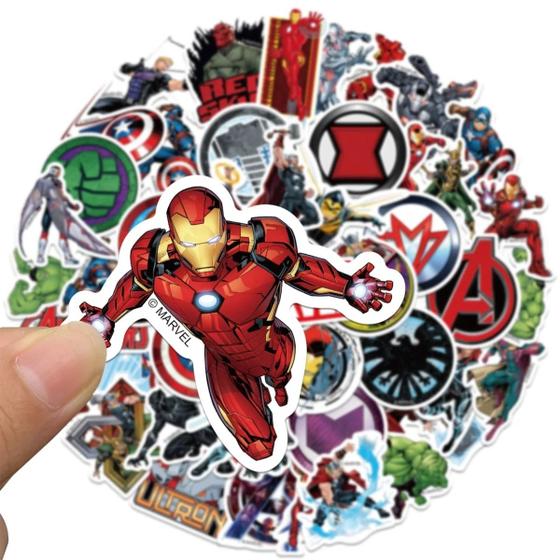 Kit 50 Adesivos Sticker Marvel Vingadores Hulk Thor Wolverine Deadpool ...