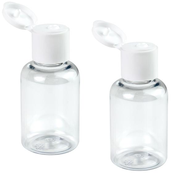 Kit 50 Frascos De Plástico Pet Flip Top De 30 ML Para Cremes Alcool Gel Tampa Branca - Dispenser ...