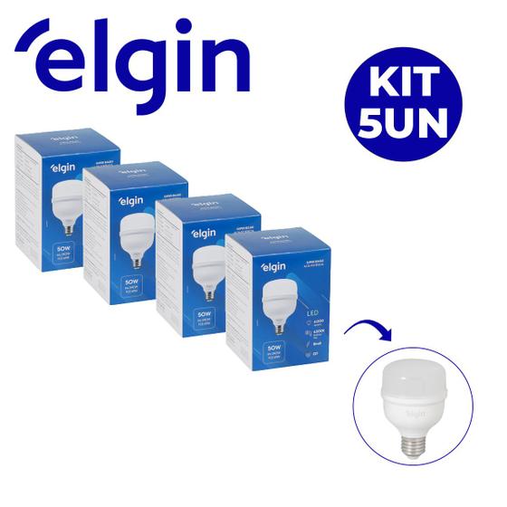 Kit 5Un Lâmpada Bulbo Led T Elgin 50W Bivolt 6500K LD - Lâmpada de LED - Magazine Luiza