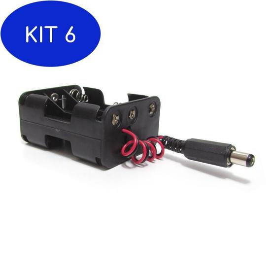 Kit 6 Adaptador Suporte 6 Pilhas Aa Com Plug P4 Para Arduino Pic - Mj ...