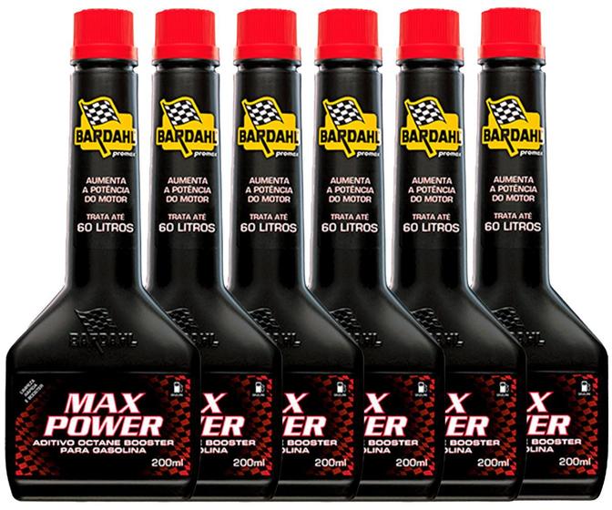 Kit 6 Aditivo Combustível Gasolina Bardahl Max Power Octane Booster 200ml - Aditivo para ...